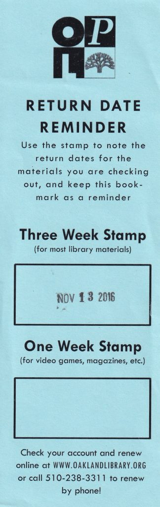 Three Week Stamp | Oakland Public Library
